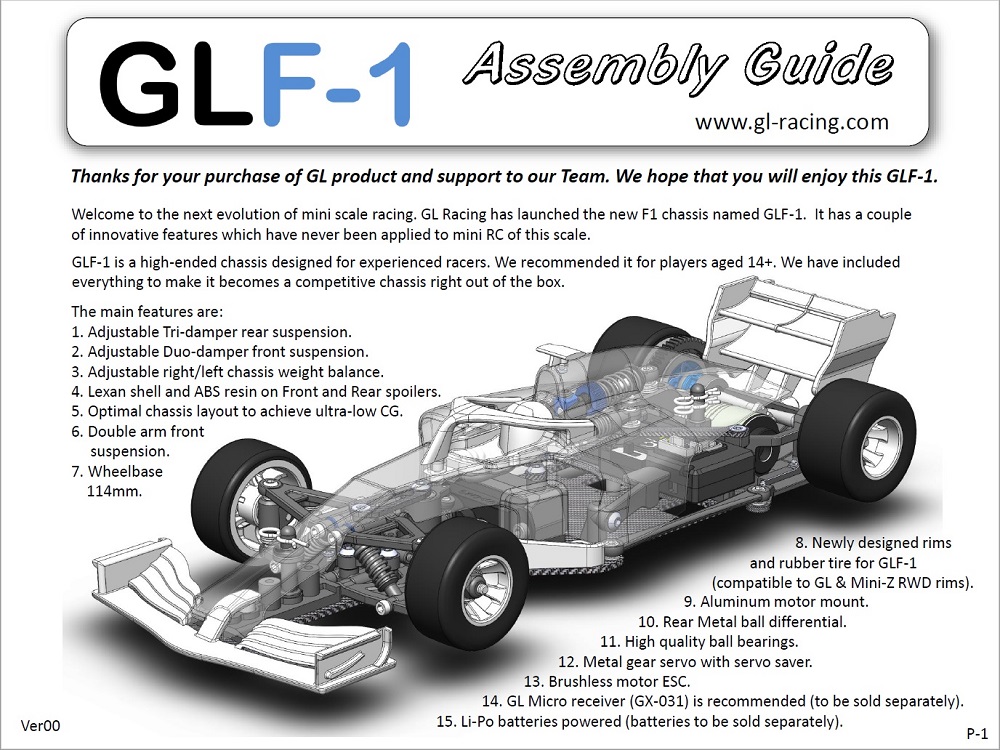 GL-Racing | GLF-1-001-KSET | Chassis | GLF-1 RWD Chassis